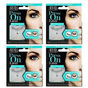 Ardell False Eyelashes Press On Lash with Adhesive Pipette 109 Black 4 pack