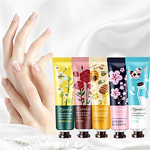 BONNIESTORE 10 Pack Plant Fragrance Hand Cream, Moisturizing Hand Care Cream Travel Gift Set With Natural Aloe And Vitamin E For Women Bridesmaid-30ml