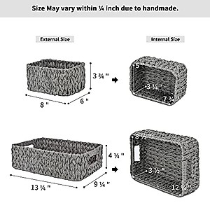 GRANNY SAYS Bundle of 1-Pack Gray Wicker Baskets & 3-Pack Wicker Storage Baskets for Organizing Shelves