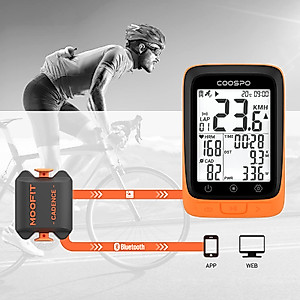 moofit Cadence Sensor Bluetooth/ANT+ IP67 Waterproof Wireless RPM Cycling Spin Bike Cadence Sensor for Wahoo/Zwift/OpenRider/Endomondo/TacX/TrainerRoad (MooFit app Unavailable)