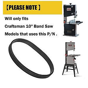 119214000 BandSaw Drive Belt for Craftsman 10 Inch Band Saw 1/3 HP Motor 1-JL22020003 119.214000 124.214000 351.214000 (Ribbed Belt) - 2 Pack