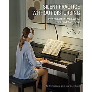 Donner DDP-90 Digital Piano, 88 Key Weighted Piano Keyboard for Beginner/Professional W/Three Pedals, Supports U-disk Music Playing, PC/Tablet/Cell Phone Connecting, Audio In/Output