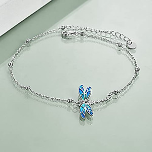 Dragonfly Bracelet Sterling Silver Dragonfly Jewelry Adjustable Bracelet Christmas Jewelry Gifts for Women Dragonfly Lovers