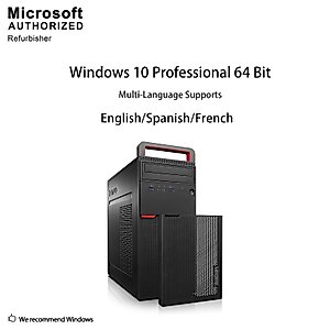 Lenovo ThinkCentre Tower Desktop PC Computer Workstation, Intel Quad Core i5-6400 up to 3.3GHz, 16G DDR4, 512G SSD, DVD, USB 3.0, VGA, DP, Mouse, Keyboard, Windows 10 Pro 64 Bit (Renewed)