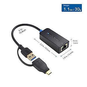 Cable Matters USB C to 2.5 Gigabit Ethernet Adapter, USB to 2.5 Gigabit Ethernet Adapter, Not Compatible with M2 Macs (2.5g Ethernet to USB, 2.5gbps Ethernet Port) -Compatible with Thunderbolt 4 USB 4