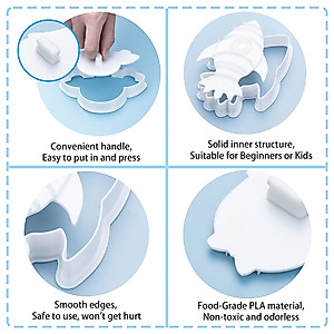 Mostop Bus Cookie Cutters with Stamper, 3D Transportation Vehicle Cookie Mold for Candy Chocolate Biscuit Pastry Cheese Baking Molds