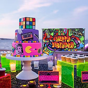 80s and 90s Rock N Roll Hip Hop Graffiti Photo Booth Backdrop Banner - Retro Disco Party or Punk Rock Music Party Backdrop Banner Decoration 70.87x47.24in-BECKTEN