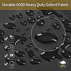 delightLife Patio Furniture Sofa Cover, Outdoor Waterproof 600D 2-3 Seater Loveseat Black Cover, Buckles Drawstring and Air Vent Design (90" Wx34 Dx32 H)