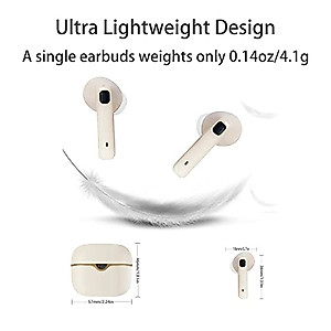 Olyre Wireless Earbuds V5.3 Bluetooth Earbuds Stereo Bass Earphones ENC Ear Buds 40H Playtime LED Power Display IPX5 Waterproof in-Ear Earbuds with 4 Mics for Sport Meeting