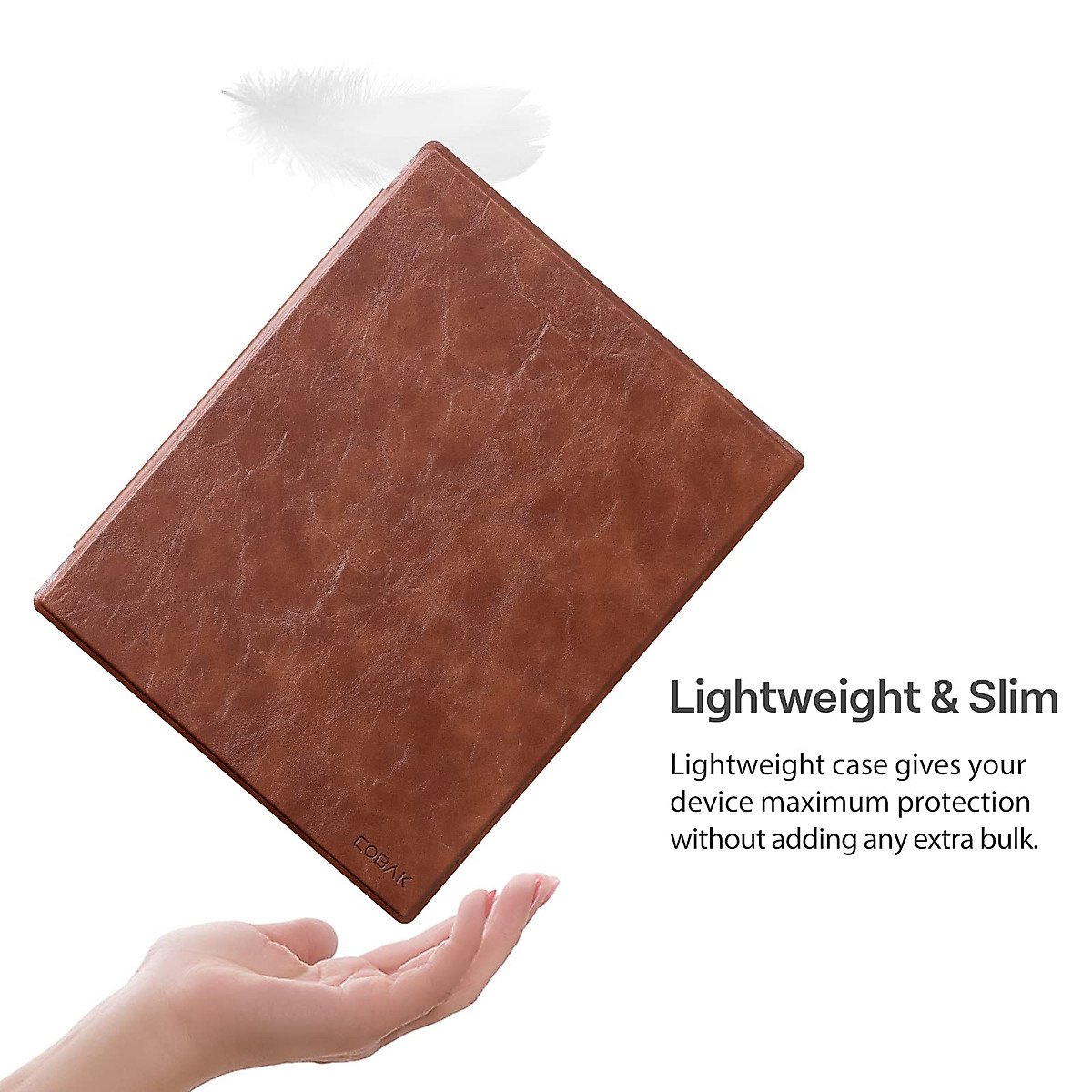 CoBak Case for Remarkable 2 Paper Tablet - Lightweight and Hard Back Shell Protective Book Folio Cover with Built-in Pen Holder - for 10.3" 2020 Released (Brown)