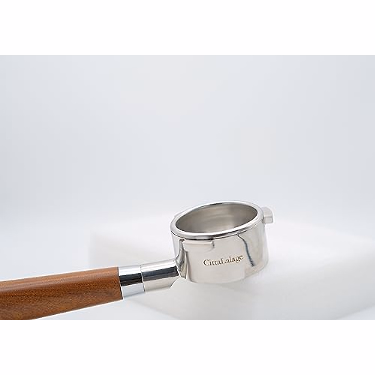 CittaLalage Coffee Espresso 304 Stainless Steel & Wooden Bottomless Portafilter 3 Ears 51mm with Filter Basket (14-18g double shots) Fits for Delonghi Coffee Machine EC680/EC685, SMEG & EUPA