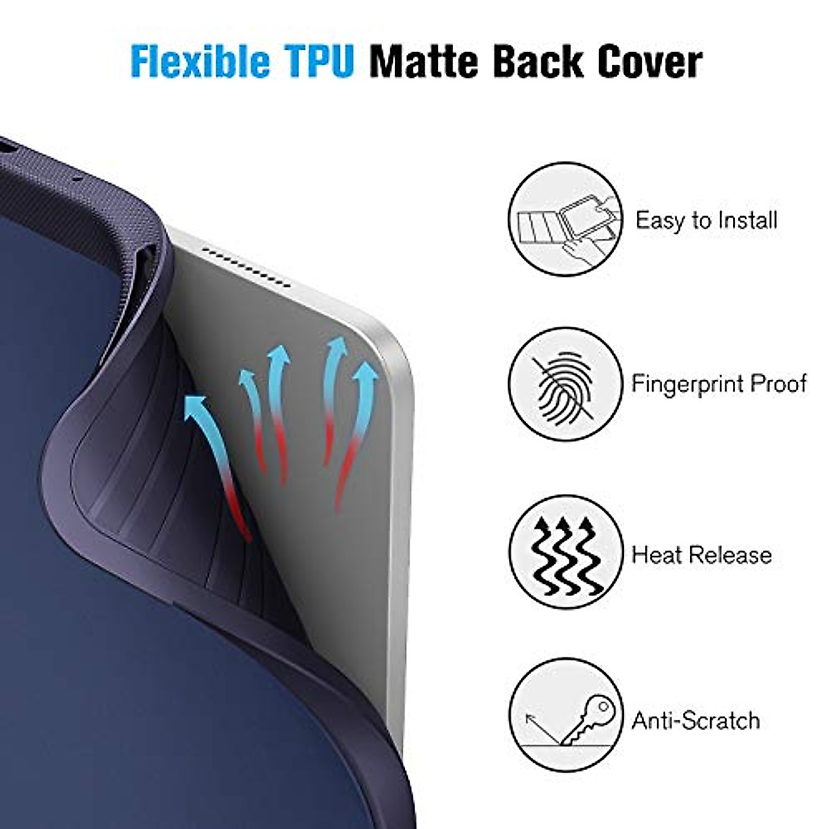 Fintie Folio Case for iPad Air 11-inch M2 (2024), iPad Air 5th / 4th Generation (2022/2020) 10.9 Inch, Multi-Angle Viewing Soft TPU Cover with Pocket & Pencil Holder, Blooming Hibiscus