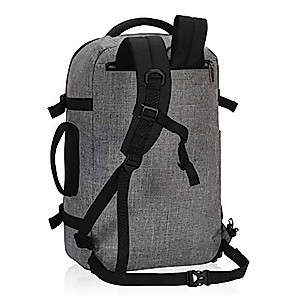 Hynes Eagle Travel Backpack 40L Flight Approved Carry on Backpack Men Large Cabin Weekender Laptop Backpack Women 15.6 inches Light Grey with Red Violet