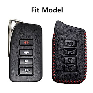 for Lexus Key Fob Cover, Leather Key Fob Protector with Keychain for 2 3 4 Buttons Lexus Key Fob, Compatible with Lexus RX ES GS LS NX RS GX LX RC LC