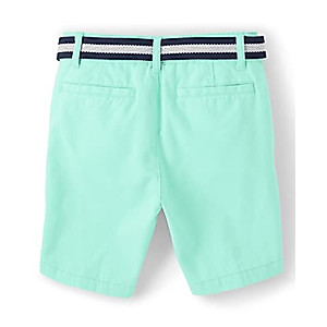 The Children's Place Boys' Belted Chino Shorts, Sky Blue, 8