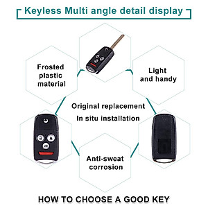 SELEAD Flip Key Fob 4 Buttons Keyless Entry Remote Key SHELL CASE fit for 2007-2014 Acura MDX RDX TL TSX ZDX Accord Antitheft Keyless Entry Systems IYZFBSB802 1pc US Stock