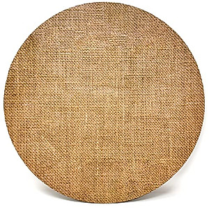 Gift Boutique 24 Disposable Burlap Round Charger Plates 13" Rustic Burlap Print Dinner Serving Tray Paper Cardboard Platter for Table Place Setting Wedding Decoration