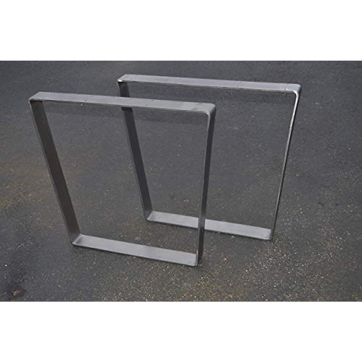 Brushed Stainless Table Legs, Bent Trapezoid Style - Any Size