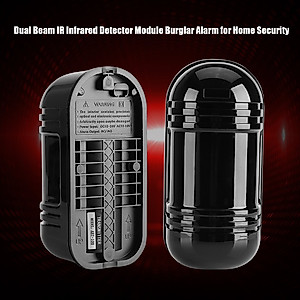 Omabeta 100m Sensor Alarm Dual Beam Photoelectric Infrared Detector Dual Beam Alarm Accessories Black for Home Security Outdoors