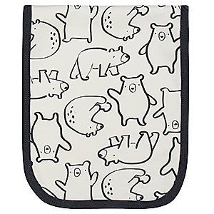 Gerber Unisex Baby 4-Pack Terry Burp Cloths, Grey Bear, 7.5" x 19"