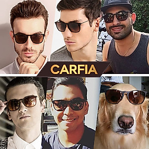 CARFIA Classic Square Polarized Sunglasses for Men UV Protection Driving Fishing Golf Outdoors Sun Glasses