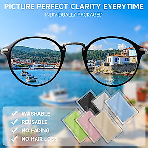 Metene 18 Pack Microfiber Cleaning Cloths (6"x7") in Individual Vinyl Pouches | Glasses Cleaning Cloth for Eyeglasses, Phone, Screens, Camera Lens and Other Delicate Surfaces Cleaner (Multi-Colored)