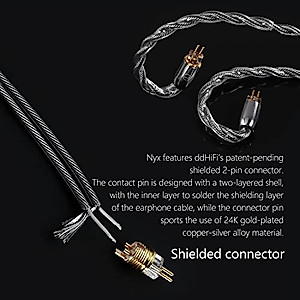 DD ddHiFi BC130A (Air Nyx) Silver Earphone Upgrade Cable with Shielding Layer, Available in 4.4mm L-Shape Plug and 2-Pin 0.78 Connector, Standard Length of 120cm