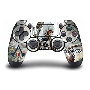 Head Case Designs Officially Licensed Assassin's Creed Game Cover III Graphics Vinyl Sticker Gaming Skin Decal Cover Compatible With Sony PlayStation 4 PS4 Slim Console and DualShock 4 Controller