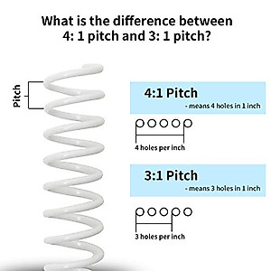 Rayson 25.4mm Spiral Binding Coil, 1" White Coil bindings Spines 4:1 Pitch 50/Box, SBR41254-50W