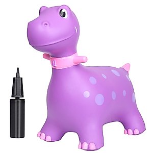 AOLIGE Bouncy Horse Animals for Toddlers 1-3 Dinosaur Hopping Toys for Kids Inflatable Toddler Bounce Toys Ride On Animal Hopper Toys with Pump (Purple)