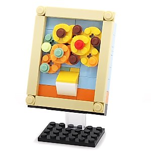 MIKEMENG 103pcs Sunflower MOC Building Blocks Set World Famous Art Paintings Blocks Toys Educational Classic Toy Bricks STEM Gift Toys for Kids Boys Girls