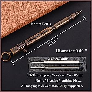 Personalized Gun Bolt Action Pen Gift Set,Free Engraved Brass Ballpoint Pen with 2 Refills,Office Decor Pen,Custom Gift for Husband,Father,Boyfriend,Grandfather,Brothers (Style 1 - Black)