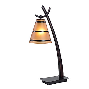 Kenroy Home 03332 Wright 1 Light Table Lamp with Oil Rubbed Bronze Finish, Casual Style, 24" Height, 13.5" Width, 7" Depth