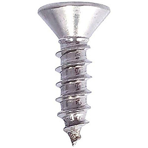 #4 x 1/2" Flat Head Wood Screws, Phillips Drive, Type 316 Marine Grade Stainless Steel, Full Thread, Bright Finish, Quantity 50 by Fastenere