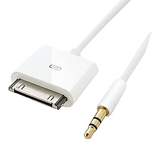 LIONX 30-Pin for Touch/iPhone IP ad Dock to 3.5mm Mini Jack Auxiliary Connector Cable 20cm White