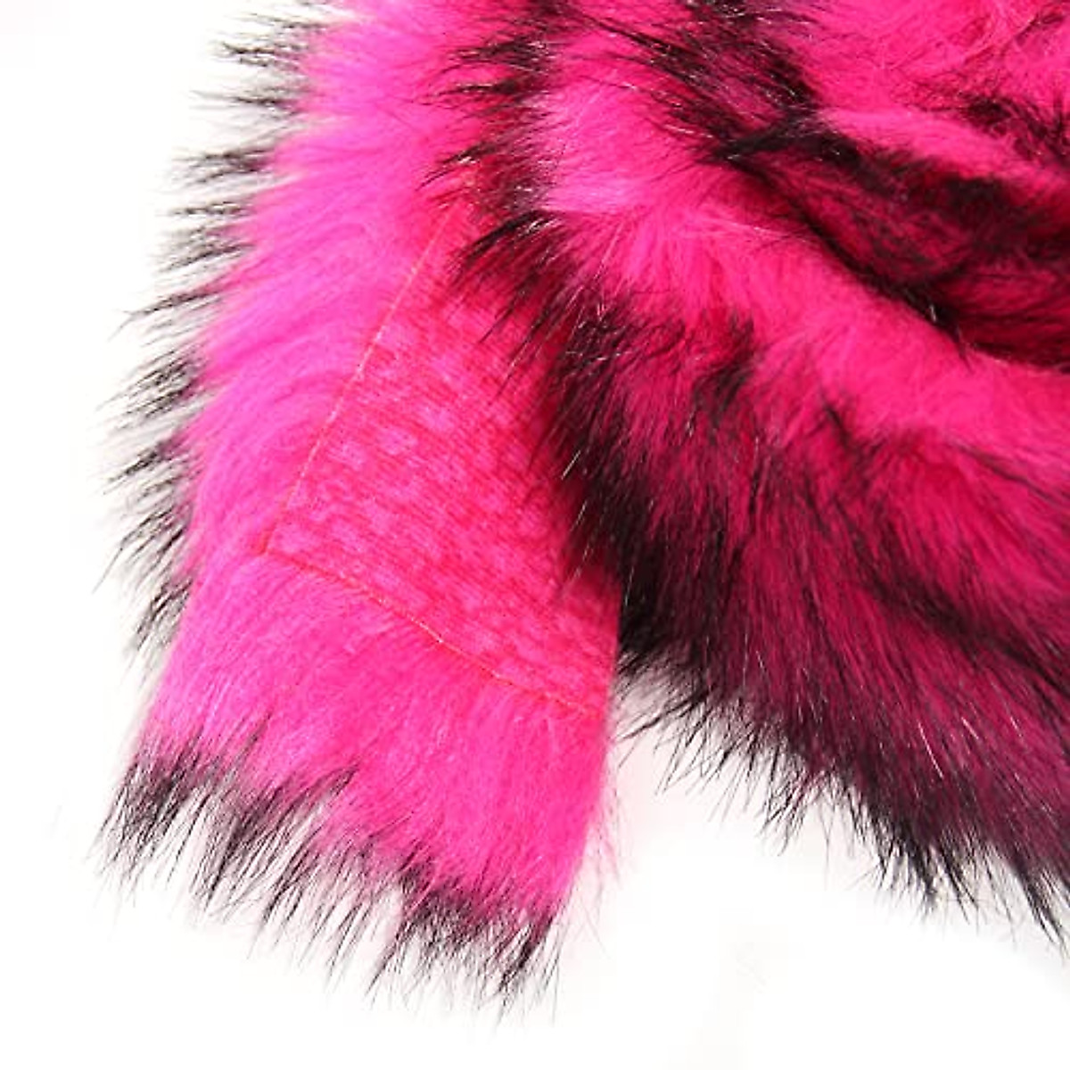 Shaggy Faux Fur Roll - Acrylic Fabric 3" X 70" Inches (7.5 cm X 180 cm) Rolls of Fur - Artificial Fur Like Material - Use Fur Pieces for Crafts, DIY, Costume Design, Decoration (Hot Pink)