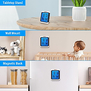 TempPro B65S Indoor Outdoor Thermometer Wireless Digital Hygrometer Temperature Sensor Humidity Gauge Monitor with Large Backlight Touchscreen for Home Thermometer