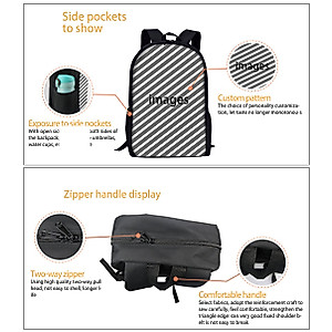 UNICEU American Flag with Camouflage Grunge Army Green Canvas Backpack Water Resistant Laptop Bag Travel School Bag