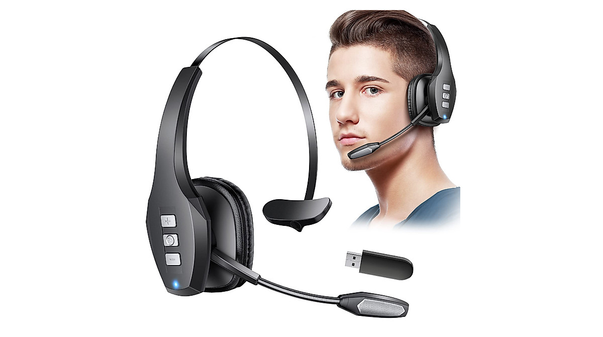 Trueque Bluetooth Headset with Noise Canceling & 60H Battery