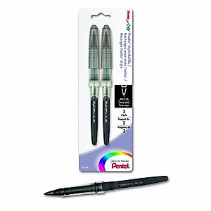 Pentel Arts Tradio Stylo Sketch Pen Refill, Black Ink, Pack of 2 (MLJ20BP2A)