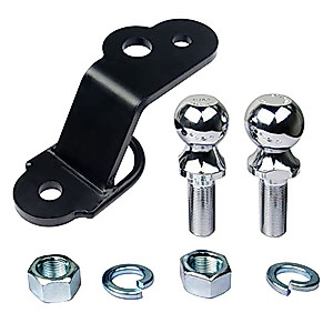 MAHLER GATES ATV/UTV 3-Way Towing Ball Mount Hitch Bolt-on, with 2 Inch Ball and 1-7/8 Inch Ball