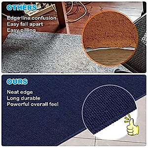 SHIEN Edging Office Chair Mat for Hardwood&Title Floor, 55"x35" Computer Gaming Rolling Chair Mat for Home Office Hardwood Floor, Anti-Slip Low Pile Under Desk Rug, Large Floor Protector (Navy Blue)