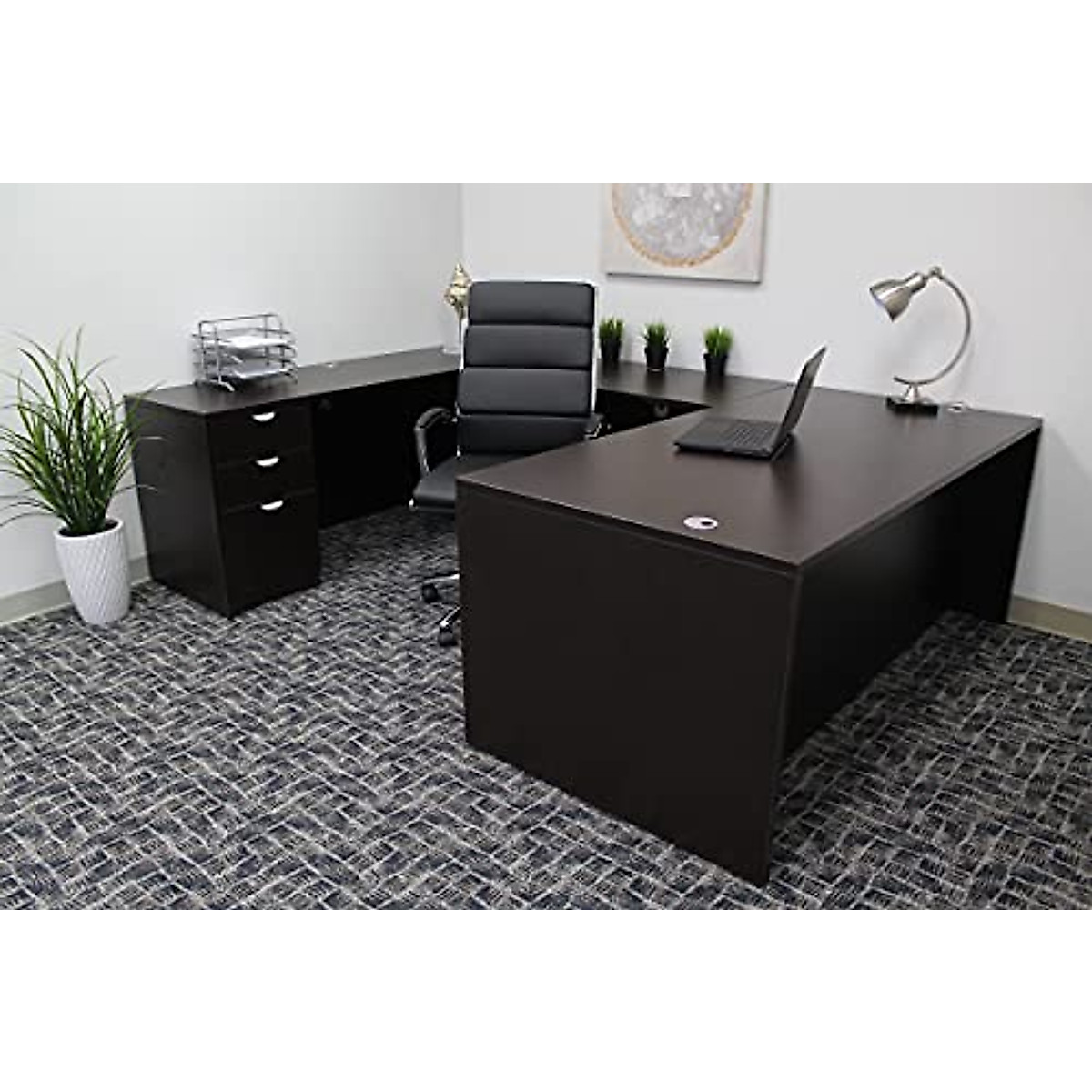 Boss Office Products CaressoftPlus Executive Chair, Traditional, Metal Chrome Finish 30D x 27W x 42H in