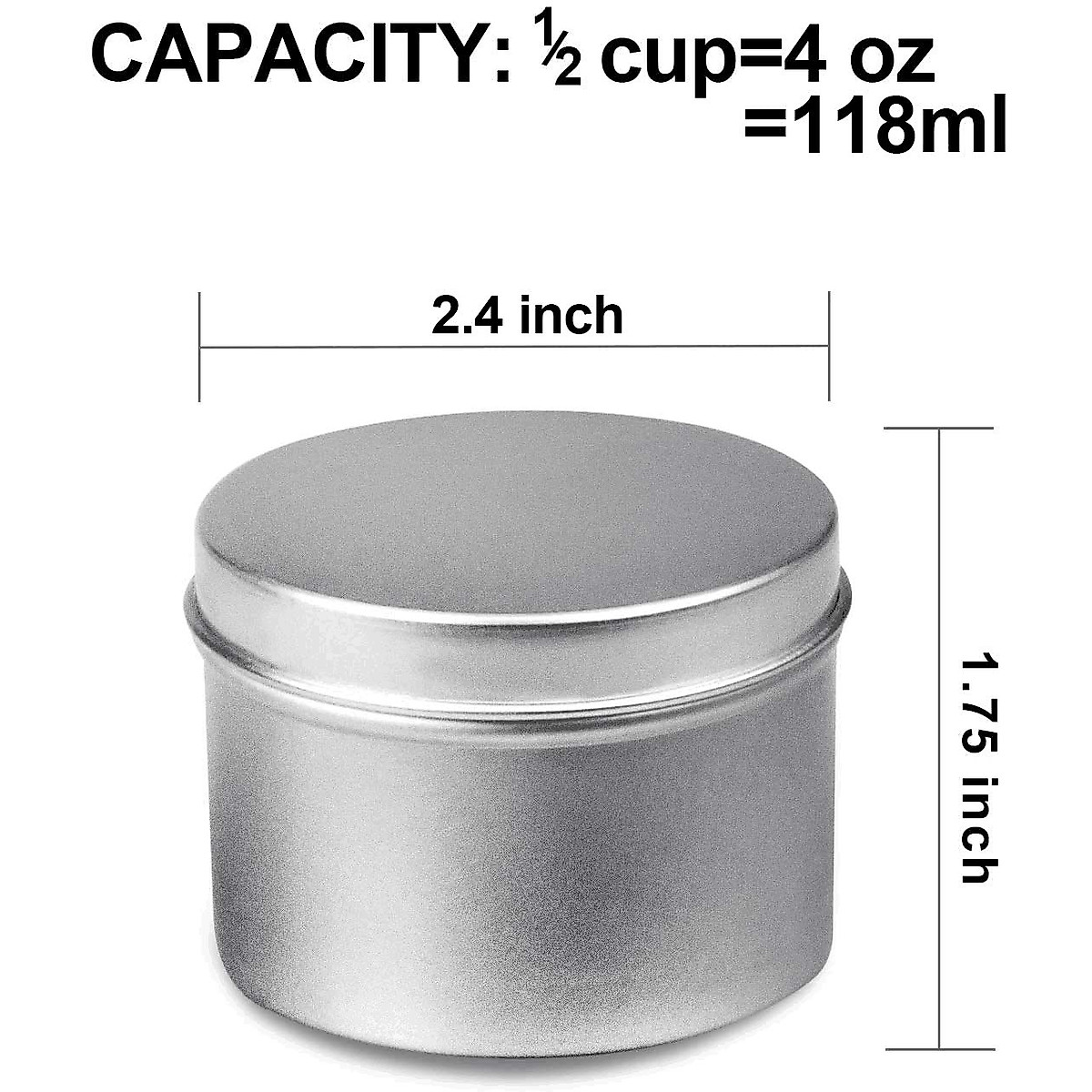 DINGPAI Candle Tin 18 Piece, 4 oz, Candle Containers for DIY Candle Making