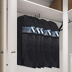 15 Pack Suit Bags Garment Bag for Men Storage 40-inch Clothes Cover with Clear Window and ID Card Holder for Suit Jacket, Skirt, Shirt and Coat