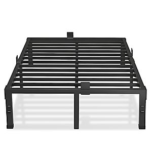 MAF 12 Inch King Size Bed Frames with Mattress Slide Stopper Black Heavy Duty Metal Platform Bed Frame Steel Slat Support, No Box Spring Needed, Noise Free, Easy Assembly
