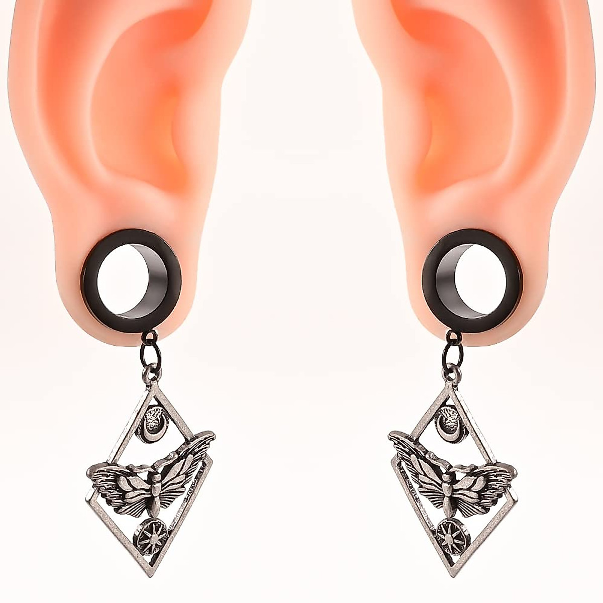 Atomhole 2 PCS Vintage Design Ear Gauges 316 Stainless Steel Beautiful Ear Plugs Tunnels Gauges for Ears Stretcher Piercing Body Jewelry (12mm(1/2"))