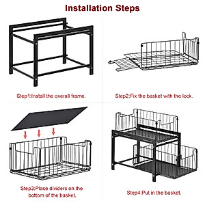XCELLENT GLOBAL XG 2 Tier Under Sink Kitchen Organizer with Pull-Out Sliding Basket Drawer, Cabinet Organizers and Storage for Kitchen, Bathroom, Cabinet HG659