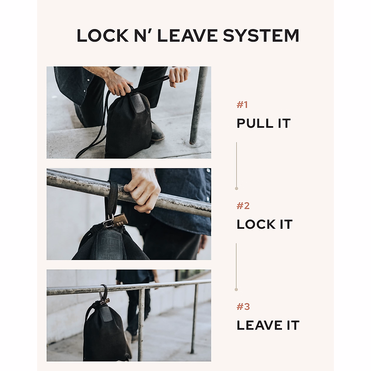 LOCTOTE Flak Sack Ⅱ - Anti Theft Backpack | Cut-Resistant Bag with Steel Locking Strap and Lock | Men’s and Women’s Travel Backpack | Safe Travel Bag | Anti-Theft Purse | RFID Blocking