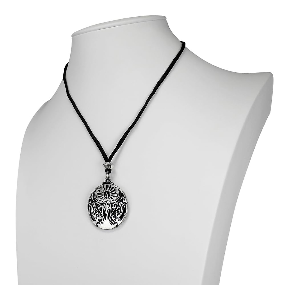 Large Phoenix Pendant Necklace for Men, Pewter Gift, 1.25 inch (3.1 cm) Diameter